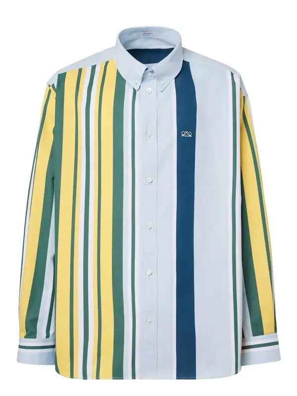 Loewe Double L Striped Cotton Twill Shirt - Multicoloured