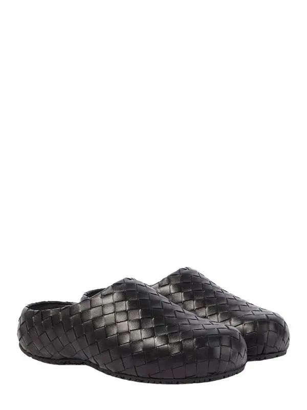 Bottega Veneta Klog Intrecciato Leather Mules - Black