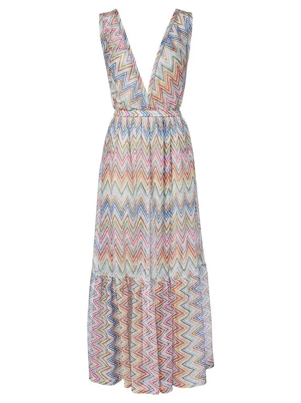 Missoni Zigzag Tiered Tulle Maxi Dress - Multicoloured