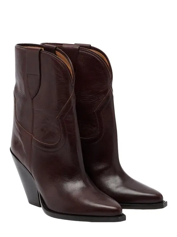 Isabel Marant Étoile Leyane Leather Cowboy Boots - Brown