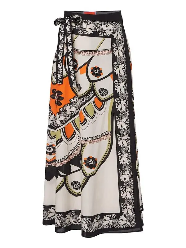La DoubleJ Sarong Printed Cotton Muslin Wrap Skirt - Multicoloured