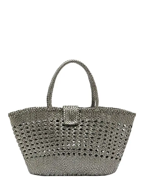 Rixo X Dragon Diffusion Lucine Leather Tote Bag - Silver