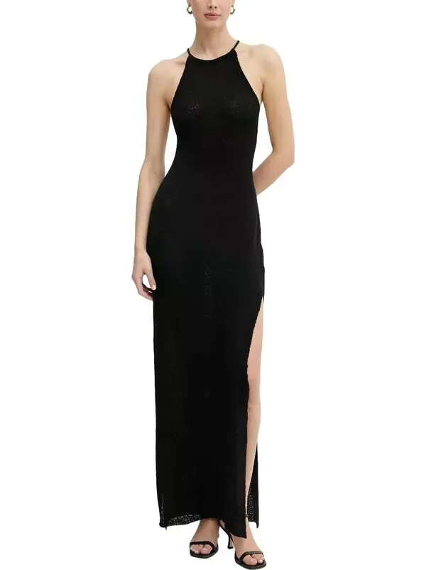 Bardot Larissa Halterneck Side-slits Maxi Dress - Black