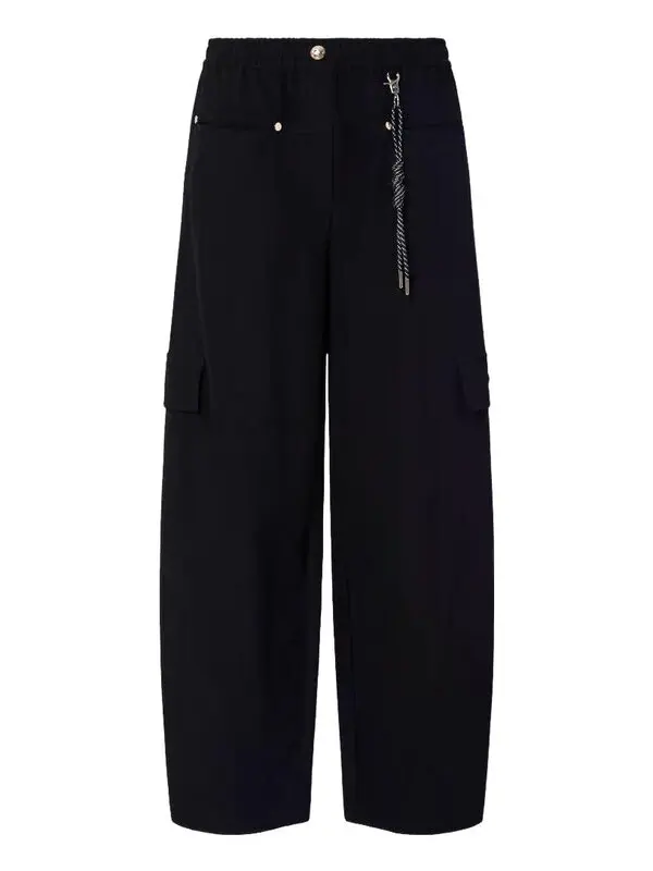 Liu Jo Wide Leg Track Pants With Gold-tone Hardware - Black