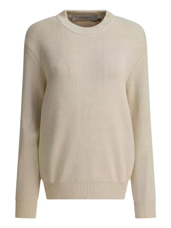 GOLDEN GOOSE Crew-neck Logo Sweater - Neutrals