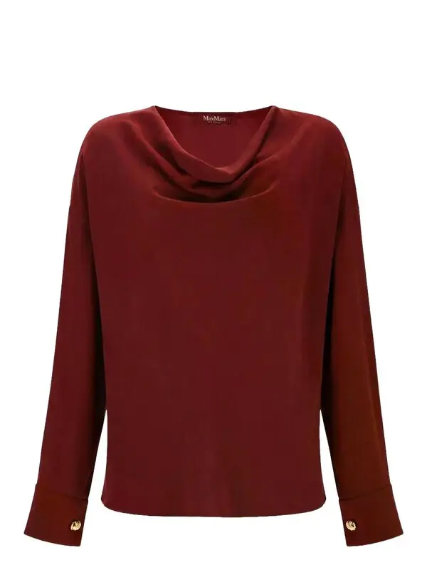 Max Mara Cowl-neck Long-sleeve Blouse - Red