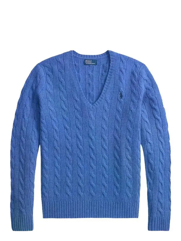 Polo Ralph Lauren Cable-knit V-neck Sweater - Blue