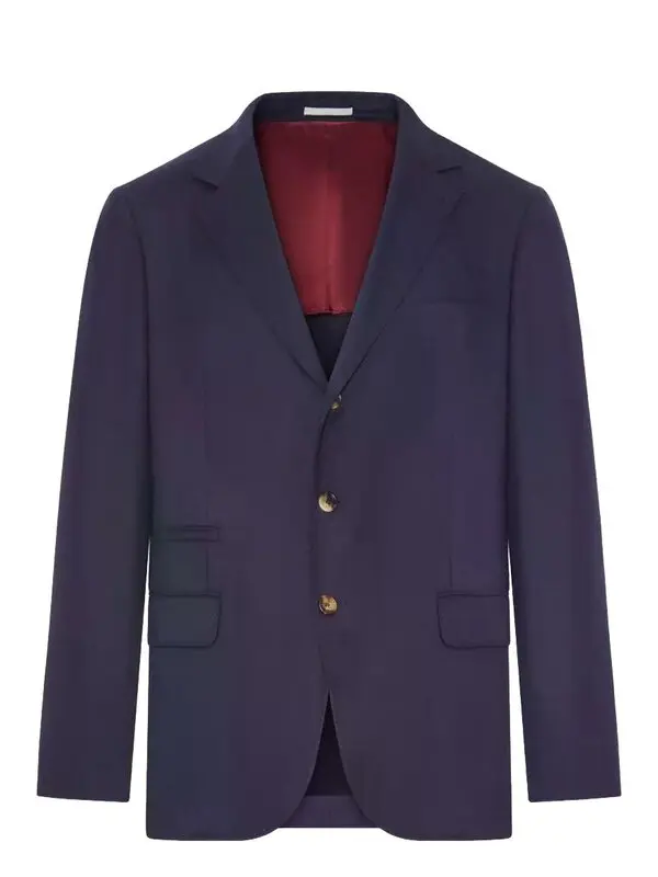 Brunello Cucinelli Single-breasted Wool Blazer - Blue