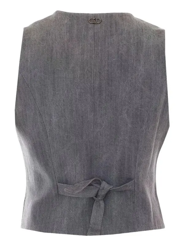 Liu Jo Strass-embellished Pinstripe Vest - Grey