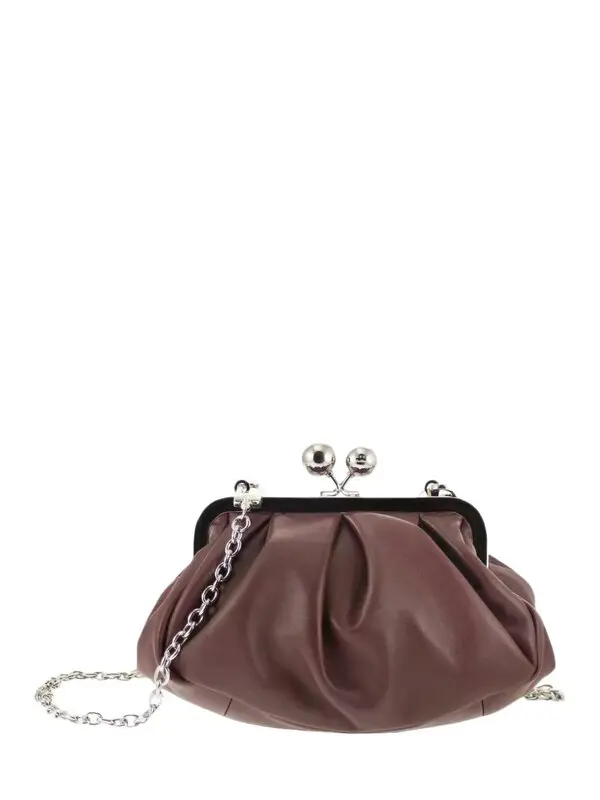 Max Mara Small Pasticcino Leather Clutch Bag - Brown