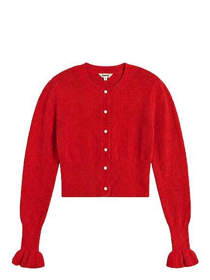 OMNES Sylvie Cotton Knitted Cardigan - Red