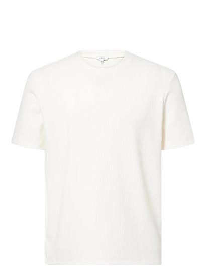 ARNE Pleated Crew-neck Woven T-shirt - Ecru