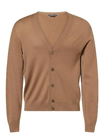 TOM FORD Fine Gauge Wool Cardigan - Walnut