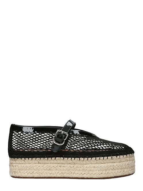 Alaïa Fishnet Mesh-leather Espadrilles - Black
