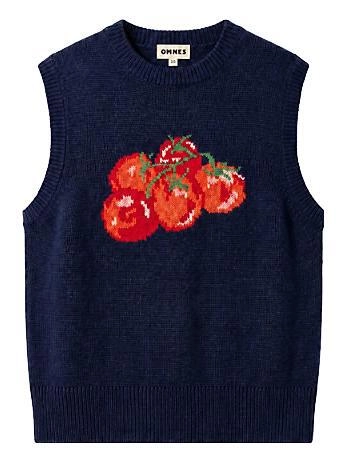 OMNES Bob Tomato Cotton Vest Top - Navy