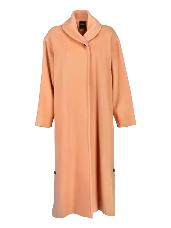 Fendi Shawl-collar Buttoned Coat - Orange