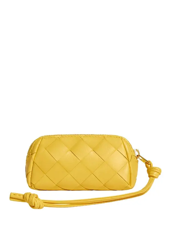 Bottega Veneta Micro Calfskin Intrecciato Pouch - Yellow