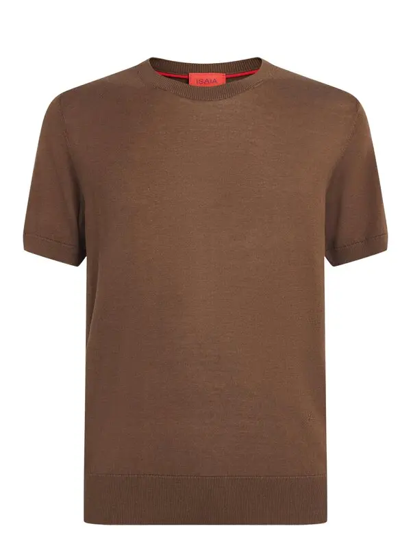 Isaia Silk-cashmere T-shirt - Brown