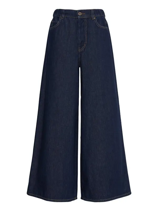 Max Mara High-rise Wide-leg Jeans - Navy
