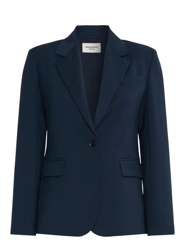 Max Mara Virgin Wool Single-breasted Blazer - Navy