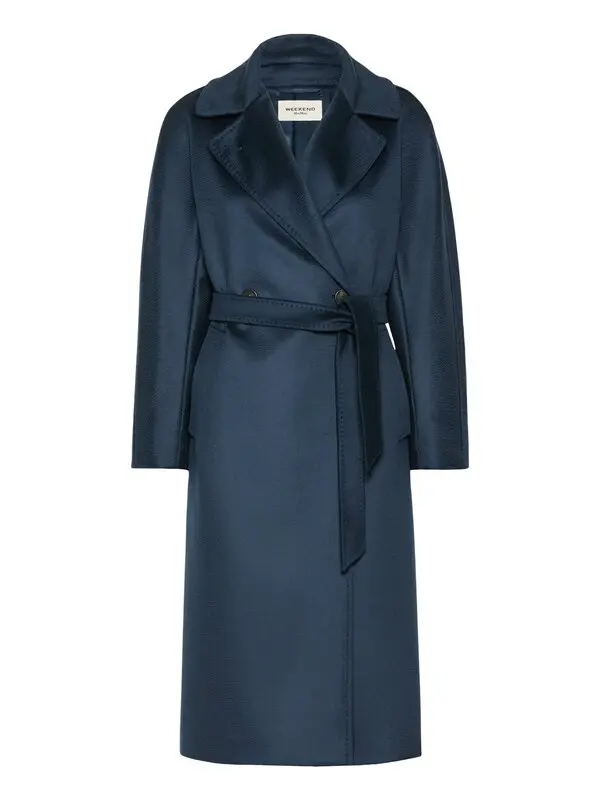 Max Mara Wool Double-breasted Coat - Navy