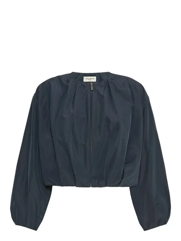 Max Mara Gathered Cropped Jacket - Navy