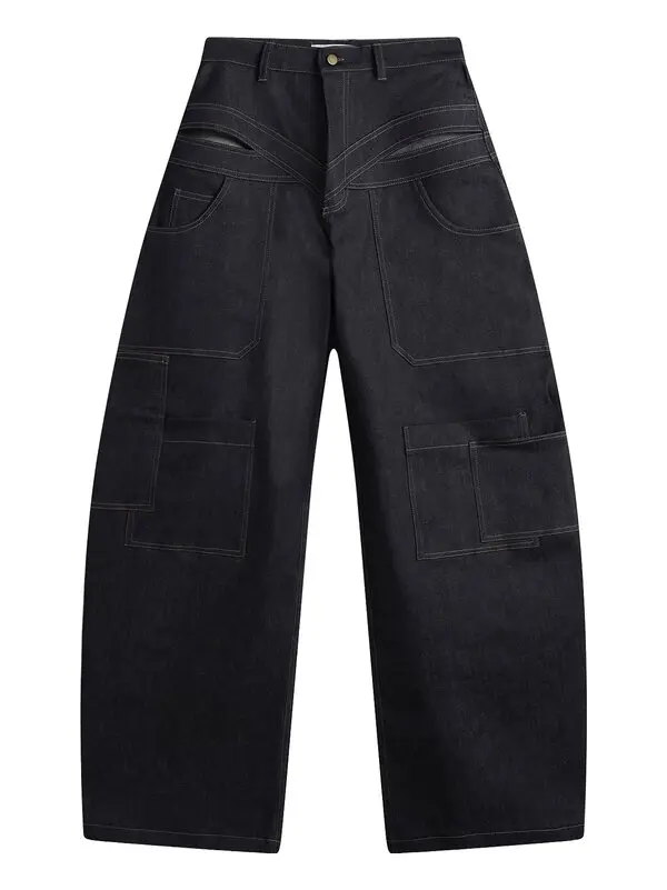 TOLU COKER Banana Pants In Denim - Navy