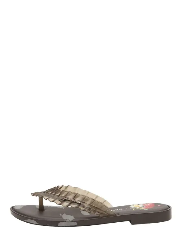 Melissa X Ganni Leopard Flip Flop - Brown