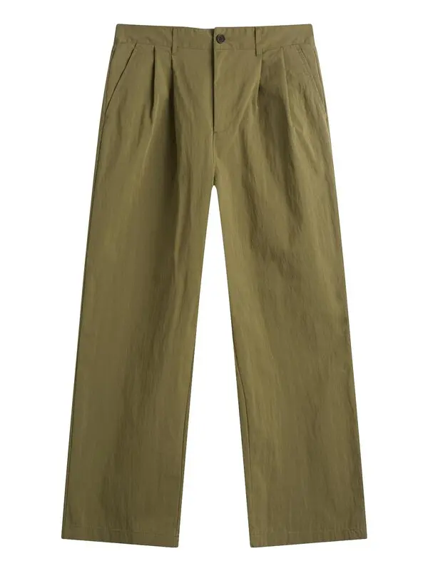 DANTON Double Pleat Easy Pants - Olive