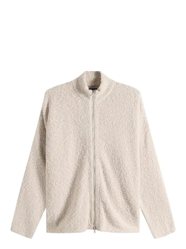 PICANTE Boucle Funnel Zip Through Knit - Grey