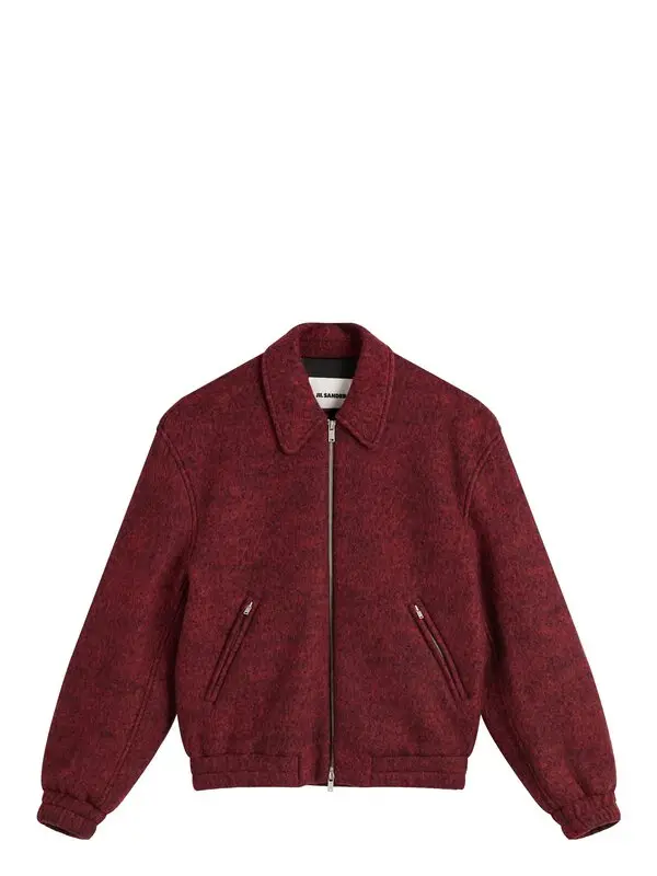 JIL SANDER Zip Up Bomber Jacket - Red