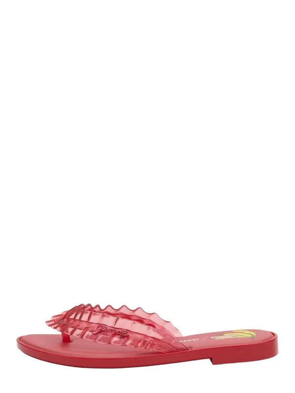 Melissa X Ganni Thong Flip Flops - Red