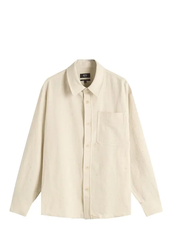 A.p.c. Basile Marl Cotton Overshirt - Ecru
