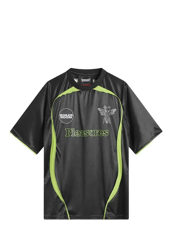 PLEASURES X Boiler Room Aqua Soccer Jersey - Black