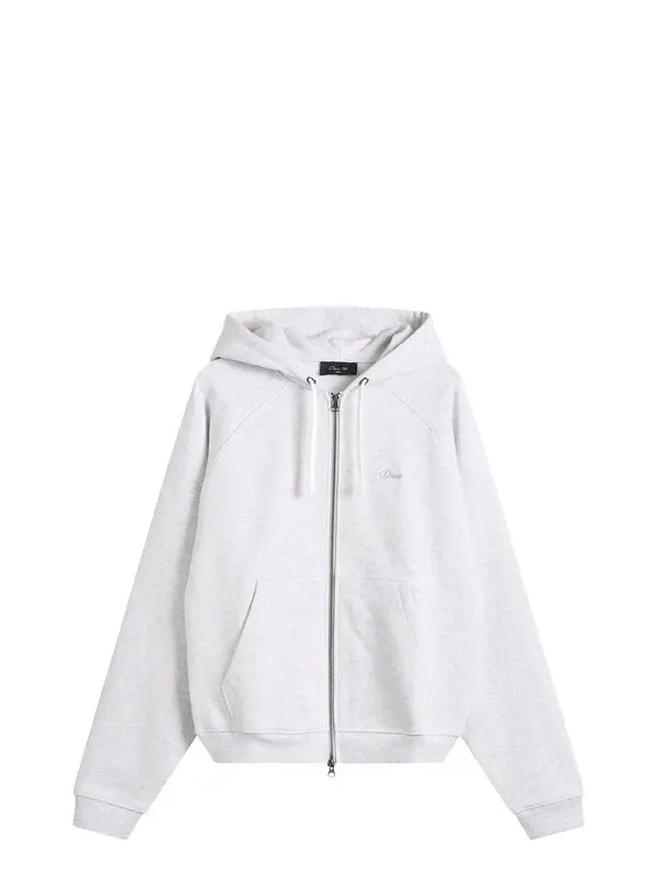 DIME Cursive Small Logo Zip Hoodie - Ash