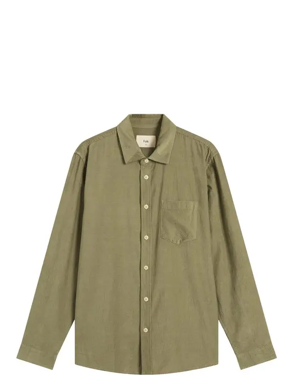 Folk Direction Babycord Shirt - Olive