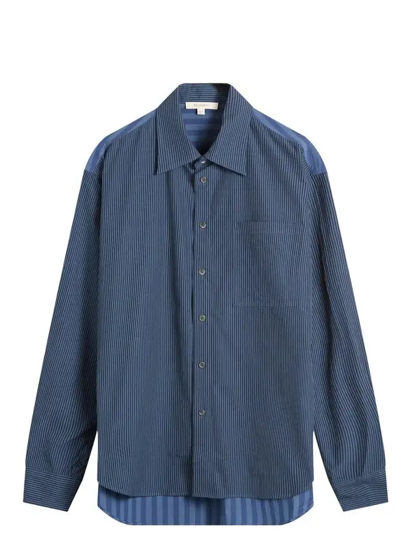 JW Anderson Patchwork Striped Shirt - Navy