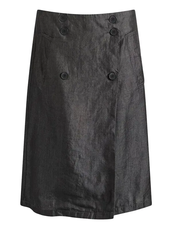 PEACHY DEN Estelle Midi Skirt - Greyscale