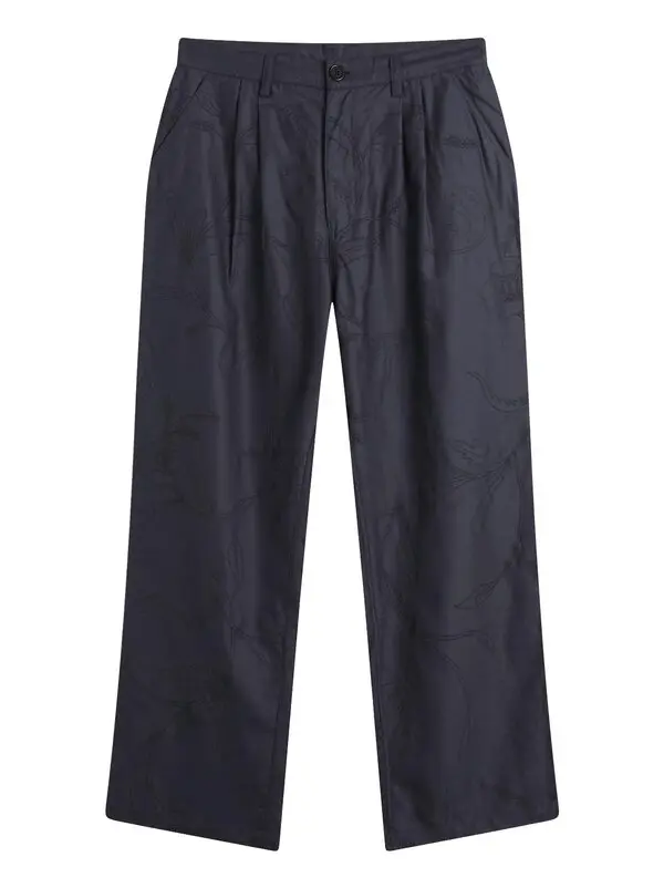 KARDO Antonio Double Pleat Trousers - Navy