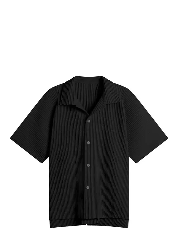 Issey Miyake Pleat Short Sleeve Shirt - Black