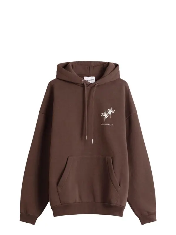 MKI MIYUKI ZOKU Ink Flower Hoodie Presented End - Coffee
