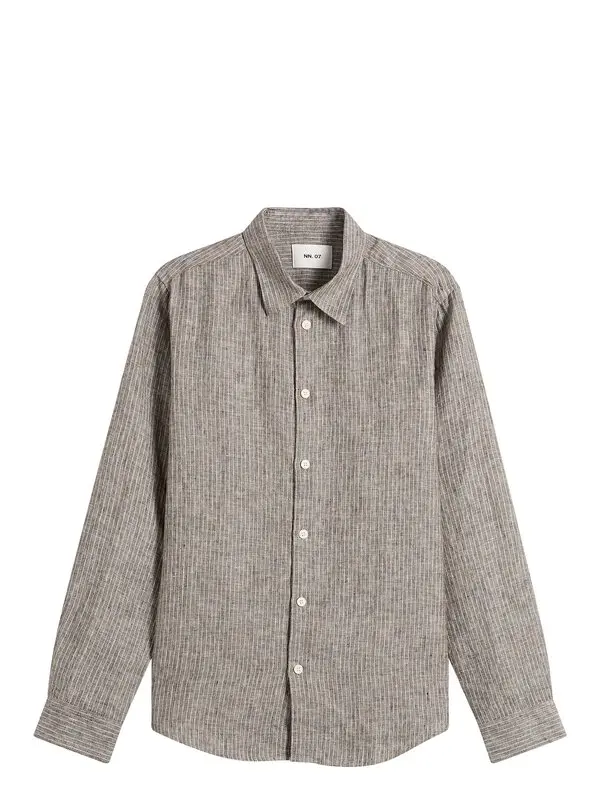 Nn07 Enzo Stripe Shirt - Clay Stripe