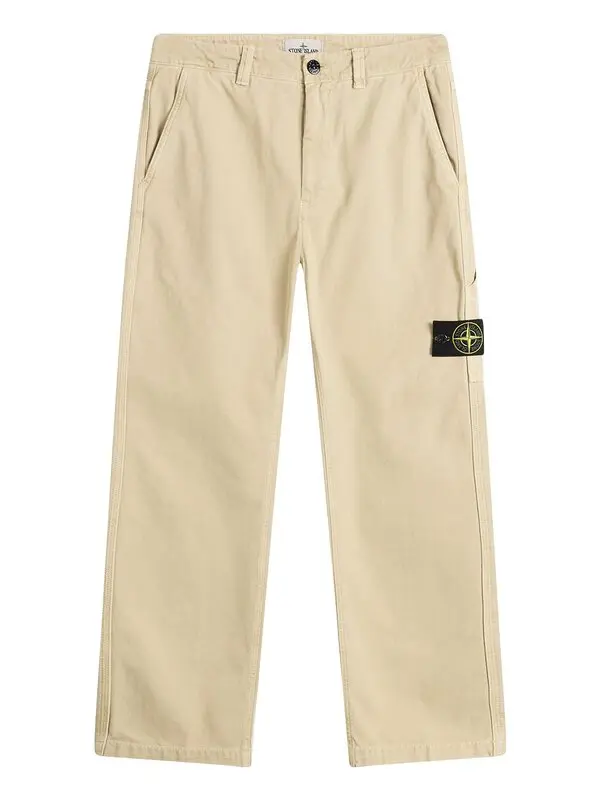 Stone Island Panama Cotton Old Effect Work Pants - Desert
