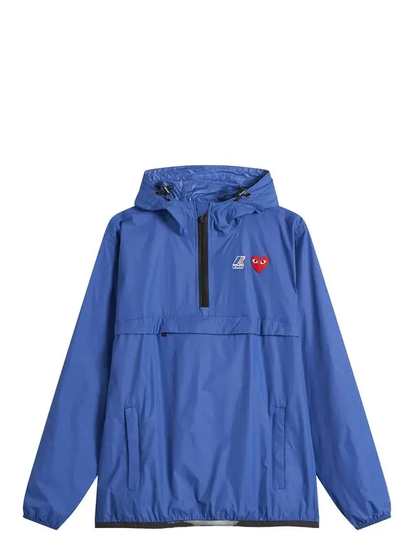 Play Comme Des Garcon X K-way Half Zip Packable Jacket - Blue