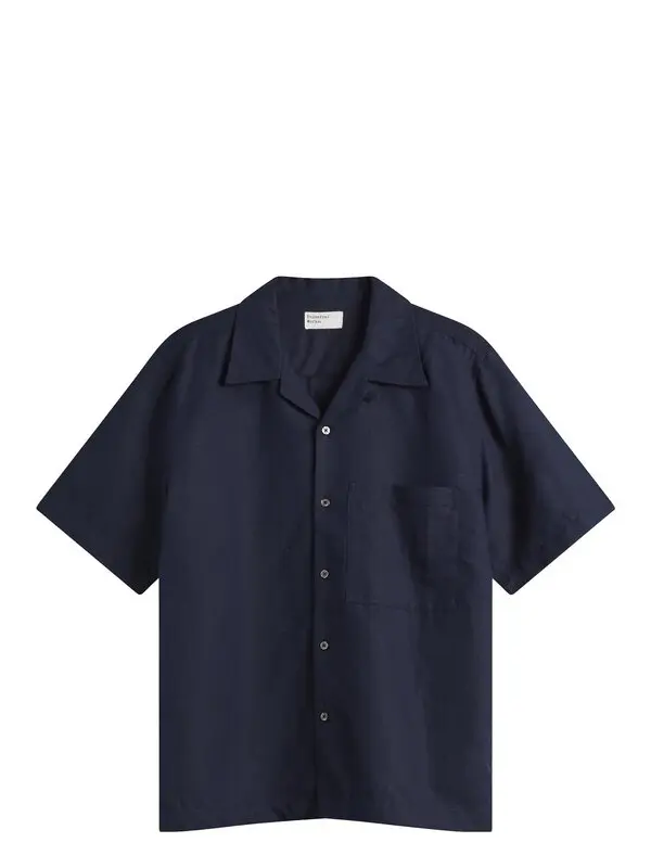 Universal Works Linen Cotton Camp Shirt - Navy