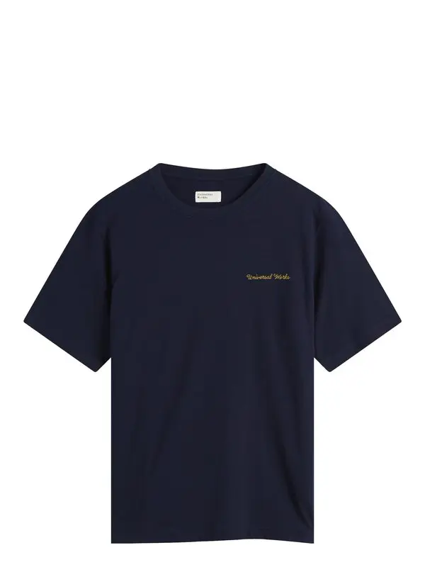 Universal Works Wish You Were Here T-shirt - Navy