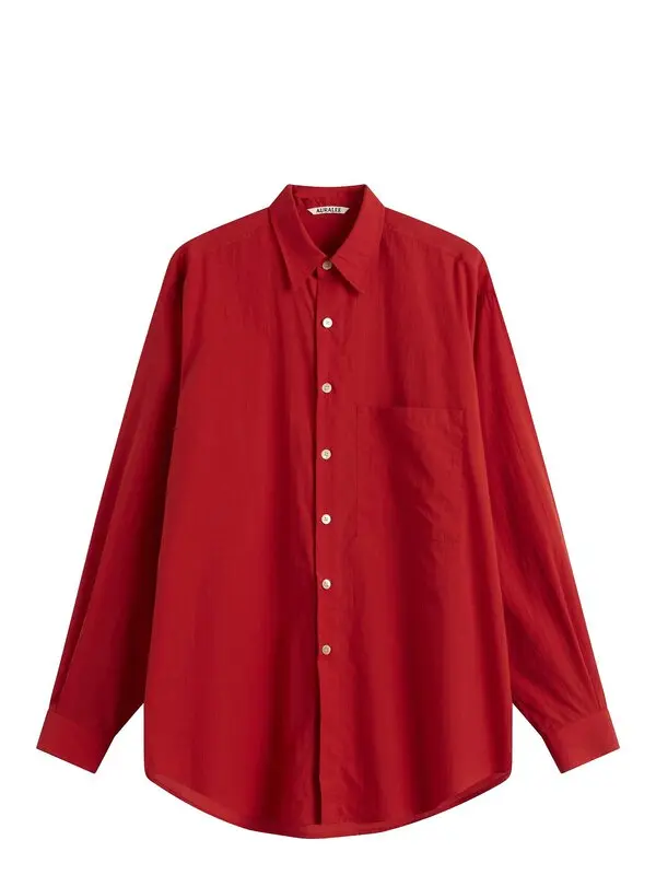 Auralee Cotton Lawn Shirt - Red