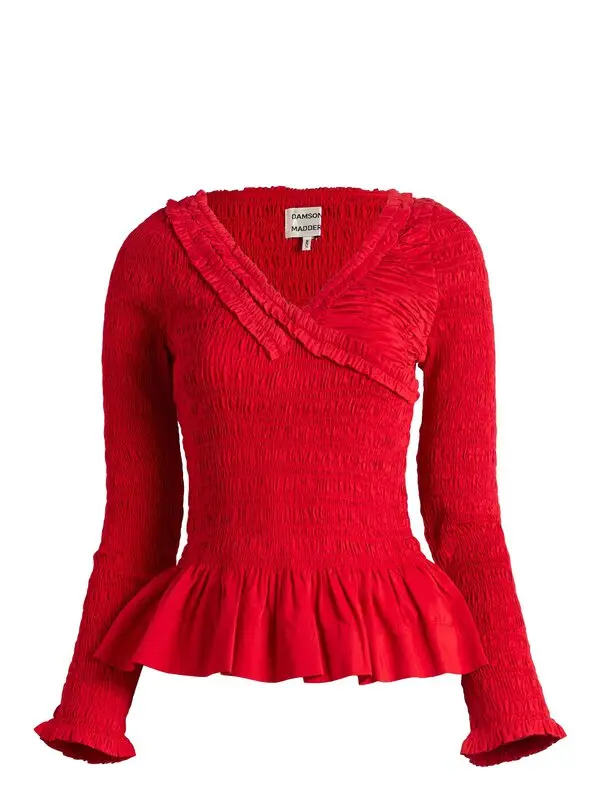 DAMSON MADDER Suri Shir Cotton Blouse - Red
