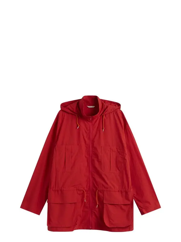 Auralee Cotton Lawn Hooded Blouson - Red