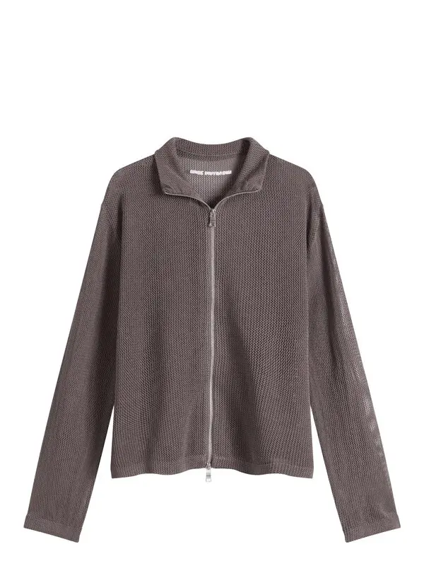 MKI MIYUKI ZOKU Linen Loose Knit Track Jacket - Espresso